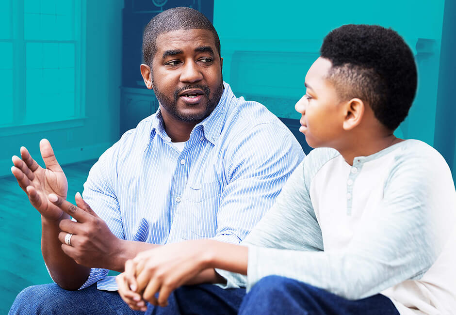Father And Son Talking